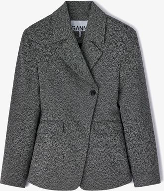 Ganni Grauer Anzugblazer schwarz