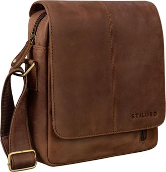 STILORD Matt Ledertasche Männer klein Vintage Umhängetasche Schultertasche Herrentasche für 9,7 Zoll iPads Tablet Herrenhandtasche Messenger Bag Echtes Leder,