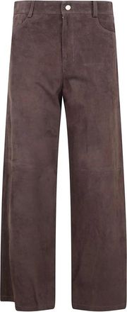 Max Mara Wildleder-Hosen mit weitem Bein - - Trousers - Damen - Braun - M