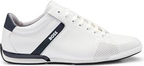 BOSS Hommes Saturn Lowp Baskets en Cuir avec Doublure Anti-odeurs