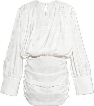 Rotate Rotate Birger Christensen, Femme, Robes, Blanc, Taille: 42 FR Robe Satin&eacute;e &agrave; Motif Floral