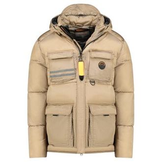 Geographical Norway Dolbary Men Parka Longue Chaude Homme Automne Hiver - Manteau Impermeable Deperlant - Veste Capuche Fourrure Outdoor - Blouson Coupe Vent - Hommes (Be