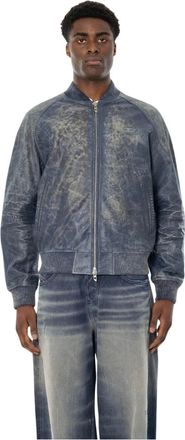 Diesel Homme, Vestes, Bleu, Taille: M L-Cobb Blouson en cuir d&eacute;lav&eacute;