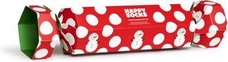 Happy Socks 2-Pack Big Dot Snowman Socks Set, farbenfrohe und fr&ouml;hliche, Socken f&uuml;r M&auml;nner und Frauen, Rot-Wei&szlig;-Gr&uuml;n (36-40)