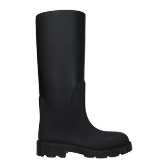 Burberry Schwarzer Baumwollstiefel- L&auml;ssiger Stil - - Shoes - Damen - Schwarzk - 39 EU