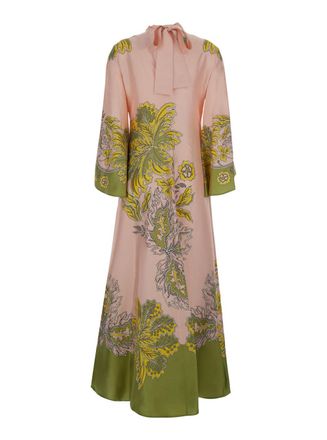 La DoubleJ Womens Magnifico Silk Long Dress Pink