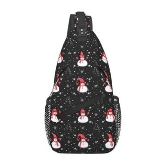 Generic No&euml;l Hiver Bonhommes De Neige Mignons Sapins Flocons De Neige Sac &Agrave; Bandouli&egrave;re Antivol Pochette Epaule Pratique Sac Banane Pour Femme Sport Shopping