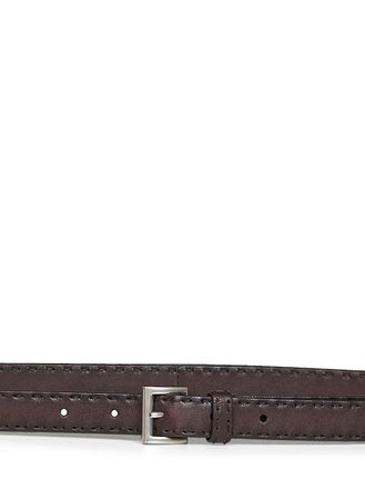Prada Womens Leather Belt Antiqued Nappa Coffee Brown Lambskin