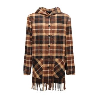 Imperial K781Eek Tartan Fringed Coat - - Coats - Herren - Braun - L