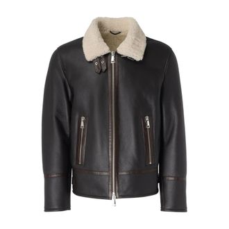Dondup Braune Lederjacke - - Jackets - Herren - Braun - 2XL
