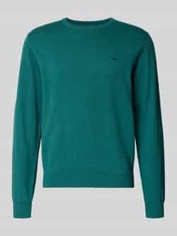 Fynch-Hatton Strickpullover aus reiner Baumwolle mit Logo-Stickerei