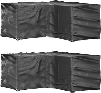 vidaXL Vidaxl - Gartenm&ouml;bel-Abdeckungen in L-Form 2 Stk. 16 &Ouml;sen 215x215x90 cm
