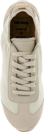 Uma Wang Suede-Panelled Low-Top Sneaker - Beige