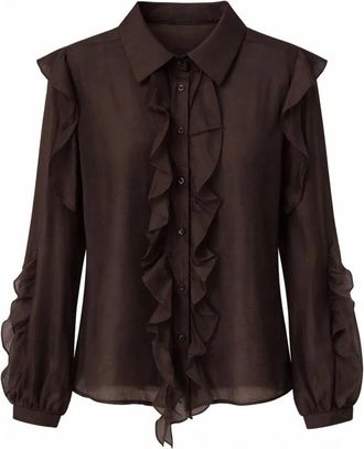 2-Biz Femme, Blouses et Chemises, Brun, Taille: 40 FR Chemises
