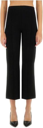 Theory Femme, Pantalons, Noir, Taille: 42 FR Pantalon &Eacute;vas&eacute; Court en Maille Cr&ecirc;pe