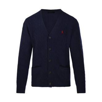 Ralph Lauren Zopfstrick-Cardigan aus Wolle und Kaschmir - - Knitwear - Herren - Blau - L