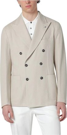 Tagliatore Homme, Vestes, Beige, Taille: L Veste crois&eacute;e en coton