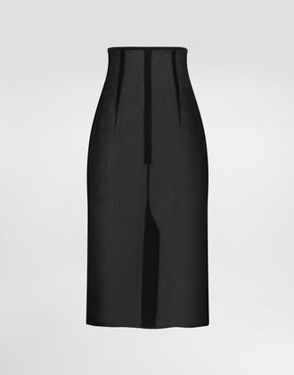 Dolce & Gabbana Longuetterock Aus Hauchzartem Chiffon - Frau Röcke Schwarz Seide 40