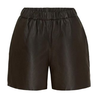 Notyz Dunkelbraune Leder-Shorts - - Shorts - Damen - Braun - L