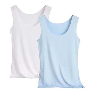 Generico Lot de 2 d&eacute;bardeurs d&eacute;t&eacute; respirants sans coutures pour femme - Sous-v&ecirc;tements basiques sans manches - Grandes tailles - T-shirt fonctionnel pour le yo