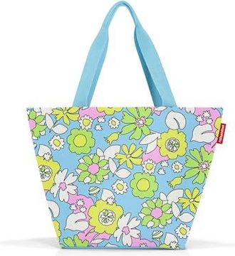Reisenthel shopper M florist lagoon - Sac de shopping spacieux et sac à main élégant en un - En matériau hydrofuge