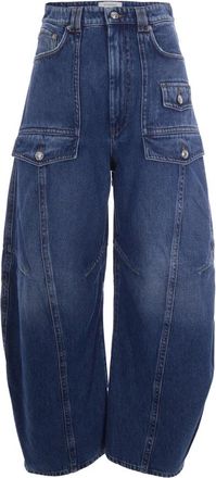 Sportmax Femme, Jeans, Bleu, Taille: W26 Violino Utility Barrel Leg Jeans