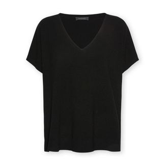 Elena Miro Viskose V-Ausschnitt Pullover - - Knitwear - Damen - Schwarzk - 2XL