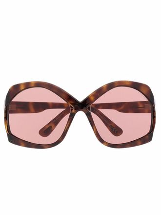 Tom Ford Eyewear Sonnenbrille mit Oversized-Gestell - Braun