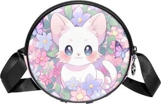 Generic Sac &agrave; bandouli&egrave;re rond pour femme, petit sac &agrave; bandouli&egrave;re avec fermeture &eacute;clair, bretelles r&eacute;glables, style d&eacute;contract&eacute;, pour femmes et filles