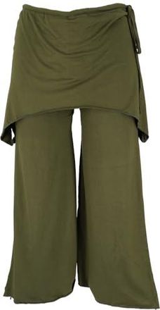 Guru Shop Guru-Boutique, Pantalon Goa Psytrance, 3/4 Pantalon D&eacute;t&eacute;, Pantalon de Yoga, Pantalon de Festival, Pantalon &eacute;vas&eacute;, Olive, Synth&eacute;tique, Size:M/L (42), P