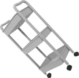 Amosfun Mobiler Aufbewahrungswagen Mit R&auml;dern Stabiler Rollwagen F&uuml;r K&uuml;che Und Bad Multifunktionales Regal Elegantes Graues Design Flexibel Und Einfach Zu Bew