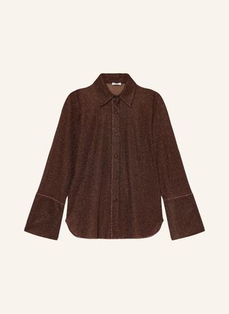 Os&eacute;ree Hemdbluse Lumiere Mit Glitzergarn braun