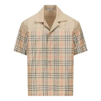 Burberry Kurz&auml;rmeliges Hemd mit Knopfleiste vorne - - Shirts - Herren - Beige - S