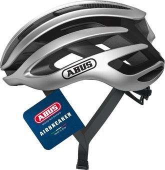ABUS Rennradhelm AirBreaker - High-End Fahrradhelm f&uuml;r den professionellen Radsport - f&uuml;r Damen und Herren - Silber, Gr&ouml;&szlig;e L