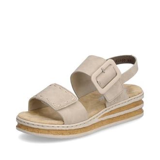 Rieker Sandales &agrave; lani&egrave;res pour femme 69260, Beige 60., 43 EU Large