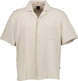 Boss Orange by Hugo Boss BOSS Orange Herren Kurzarmhemd beige Baumwolle