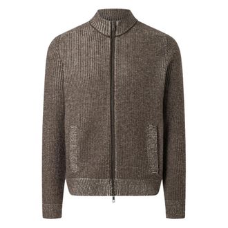 Maerz Strickjacke Zip 1/1 Arm - - Knitwear - Herren - Braun - XL