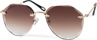 styleBREAKER Sonnenbrille Rahmenlose Piloten Sonnenbrille mit Diamant Schliff