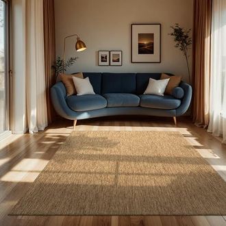 Paco Home Tapis Intérieur Et Extérieur Balcon Terrasse Tapis Cuisine Monochrome Moucheté, Dimension:150 cm carré, Couleur:Café