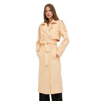 Patrizia Pepe Gekn&ouml;epfter Trenchcoat mit G&uuml;rtel - - Coats - Damen - Orange - M