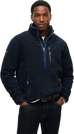 Superdry Herren Outdoor Sherpa-Fleece mit Halbrei&szlig;verschluss Finster Marineblau XXXL