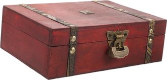 Soimiss Vintage Holzschatulle mit Schloss Dekorative Aufbewahrungsbox aus Massivem Holz Geräumiger Schmuckorganisator für Ringe Anhänger Ohrringe für Schlafzi