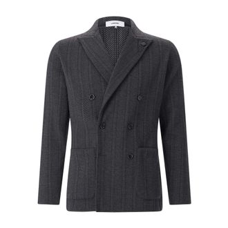 Lardini Doppelreihiger Strickblazer - - Jackets - Herren - Schwarzk - XL