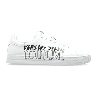 Versace Jeans Couture Homme, Chaussures, Blanc, Taille: 45 EU Baskets avec Logo Imprimé