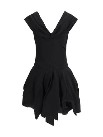 Magda Butrym Draped Shawl Collar Dress - Black