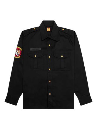 Human Made chemise en coton à patch tigre - Bleu