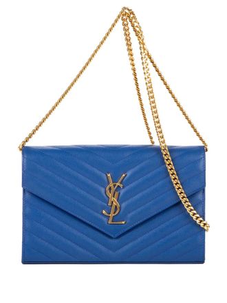 Saint Laurent sac &agrave; bandouli&egrave;re matelass&eacute; &agrave; bride en cha&icirc;ne - Bleu