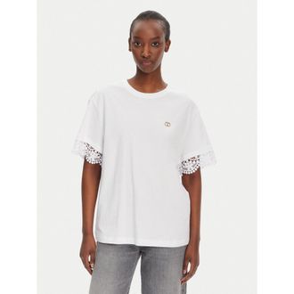 Twin-Set T-Shirt 251TT2410 Wei&szlig; Relaxed Fit