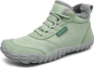 Saguaro Bottes pour Femme Hiver Bottine Neige Homme Boots Fourrées Chaudes Chaussures Minimaliste Léger Neige Bottines Randonnee Barefoot Shoes Vert,EU Gr.41