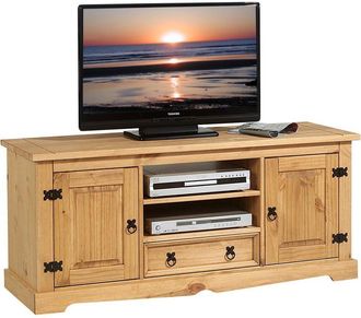 IDIMEX Meuble tv tequila, 2 portes et 1 tiroir, en pin massif finition teintée cirée